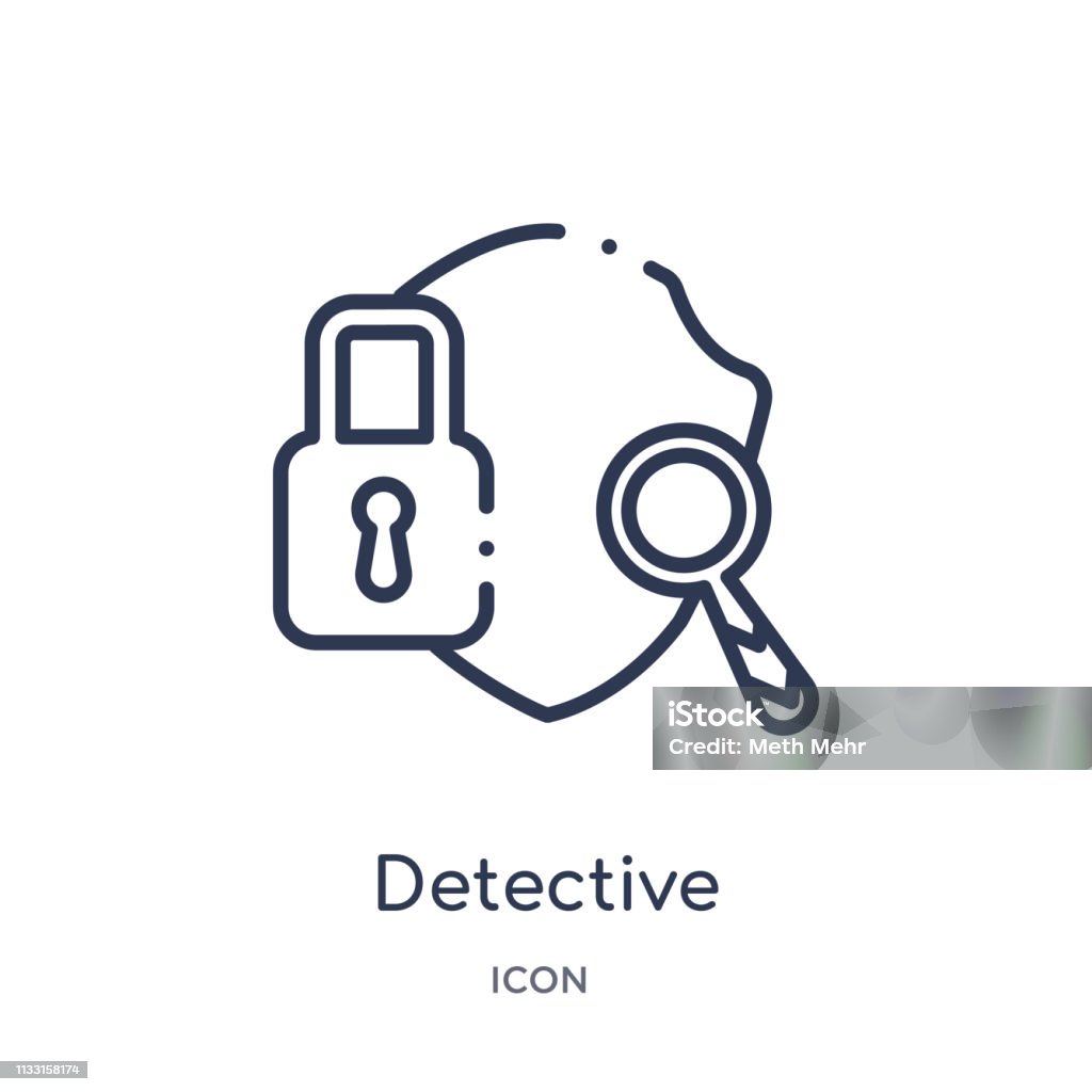 Vetores De Ícone Linear Do Detetive Da Coleção Do Esboço Do Gdpr Linha