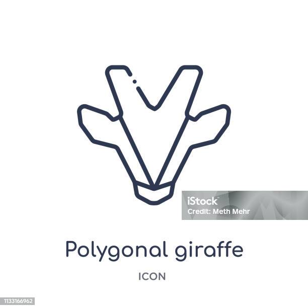 Vetores De Ícone Poligonal Linear Do Giraffe Da Coleção Do Esboço Da