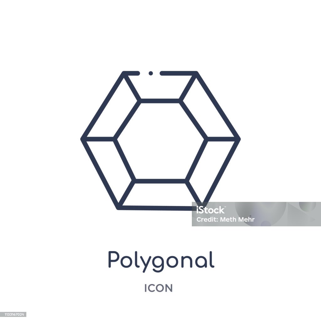 Vetores De Ícone Linear Poligonal Hexagonal Da Coleção De Contorno