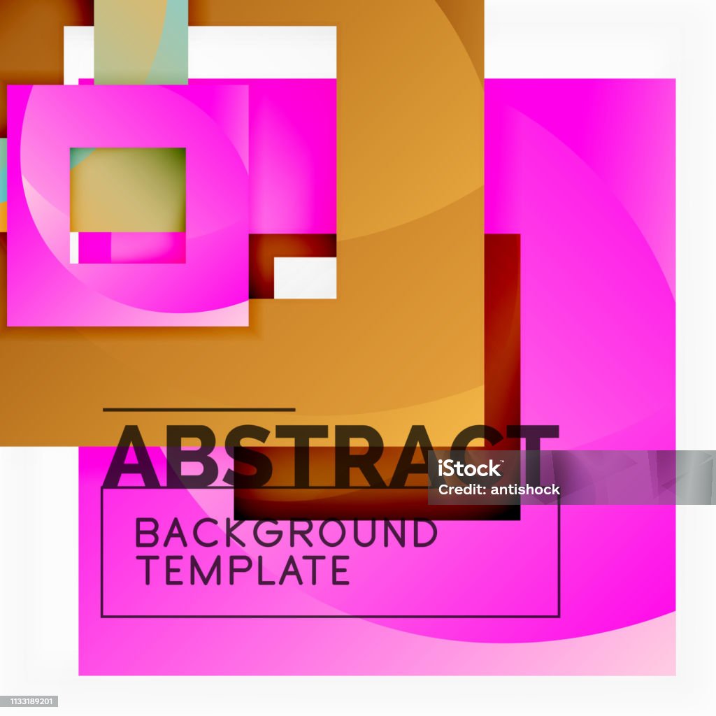 Komposisi Persegi Warna Dengan Teks Latar Belakang Abstrak Geometris