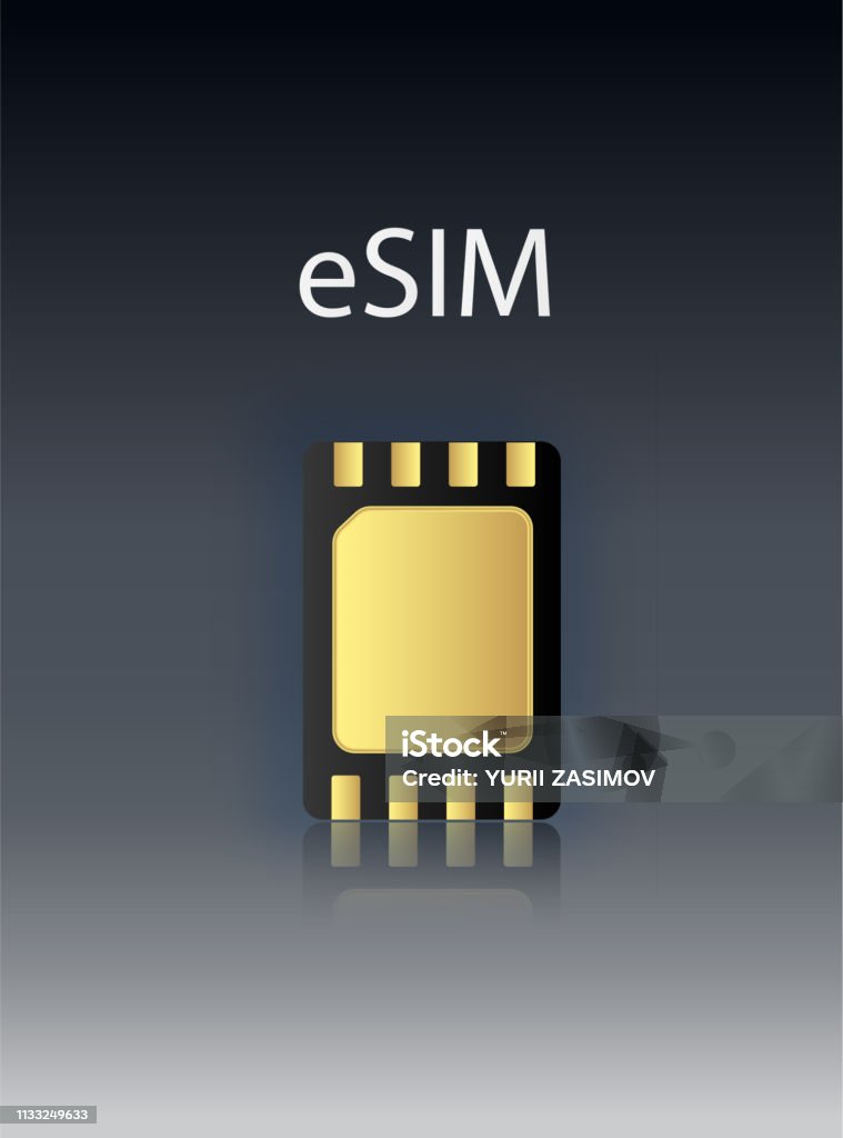 Esim Embedded Sim Card Icon Symbol Concept New Chip Mobile Cellular