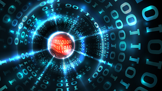 Abstract Computer Data Background Programming Binary Code Data Stream Abstract Firewall Hacking