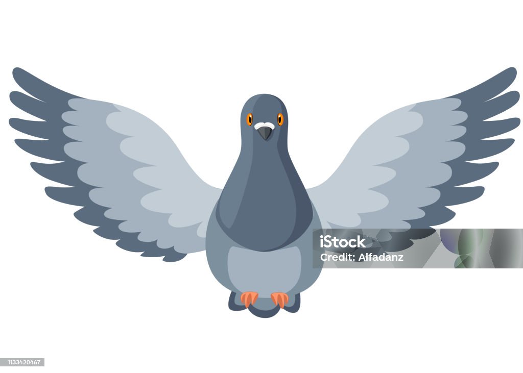 Burung Merpati Terbang Merpati Mengepakkan Sayapnya Desain Karakter