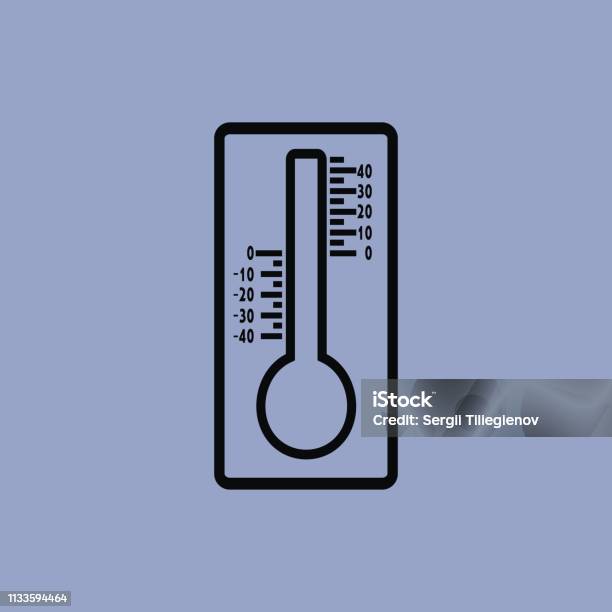 Ikon Termometer Simbol Tanda Terisolasi Dan Gaya Datar Untuk Desain