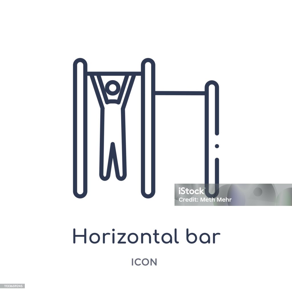 Vetores De Ícone Horizontal Linear Da Barra Do Gym E Da Coleção Do