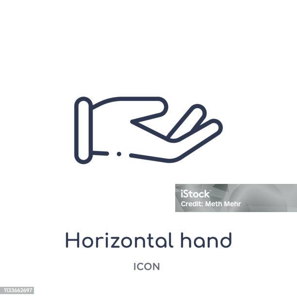 Vetores De Ícone Horizontal Linear Da Mão Das Mãos E Da Coleção Do