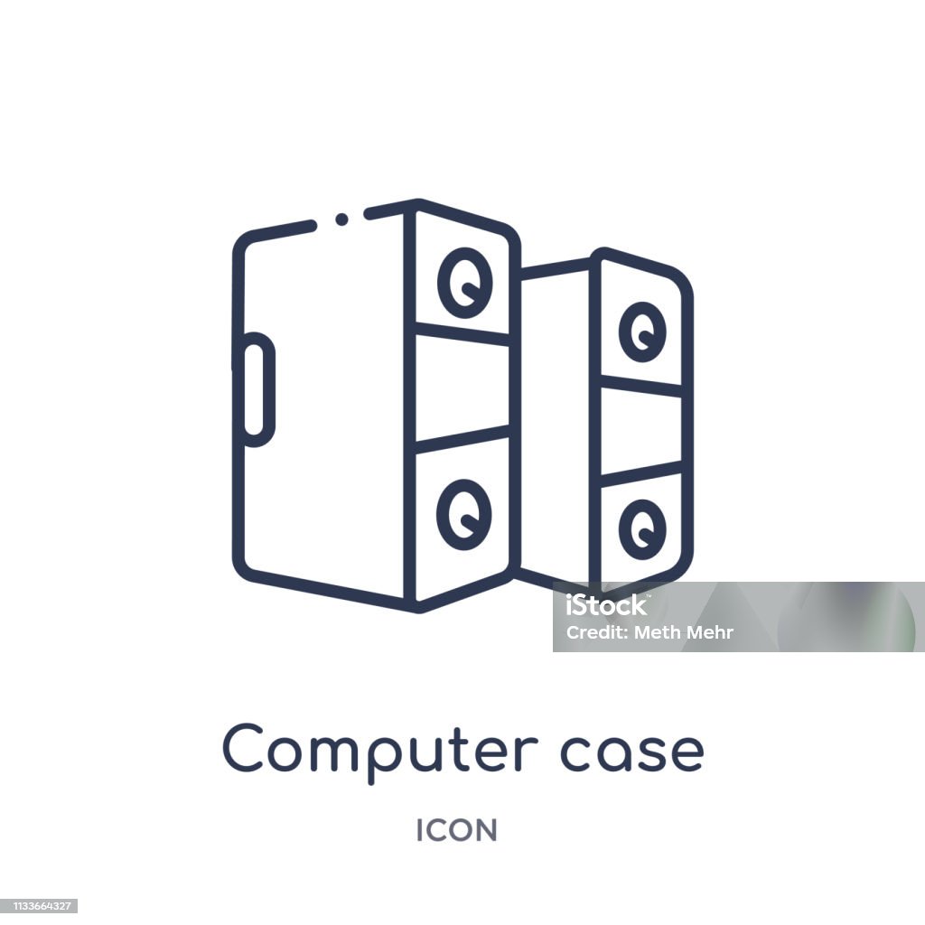 Linear Computer Case Icon From Hardware Outline Collection Thin Line