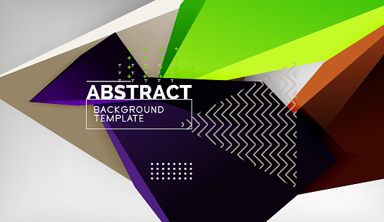 Desain Latar Belakang Geometris Segitiga 3d Templat Poster Modern