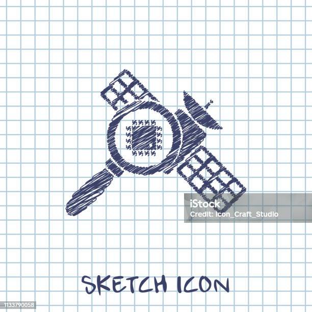 Sketsa Inspeksi Satelit Luar Angkasa Ilustrasi Vektor Ilmu Digital ... Sketsa Inspeksi Satelit Luar Angkasa Ilustrasi Vektor Ilmu Digital ...