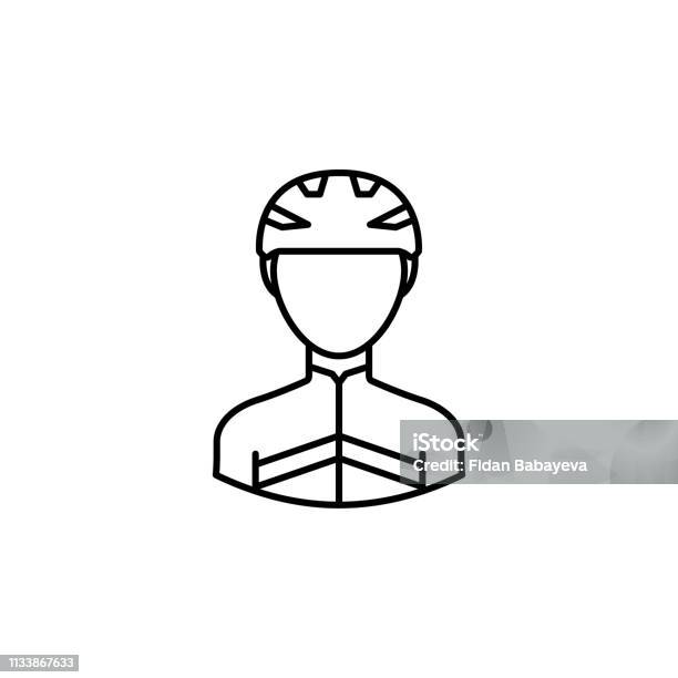 Icône De Contour Cycliste Avatar Les Signes Et Les Symboles Peuvent