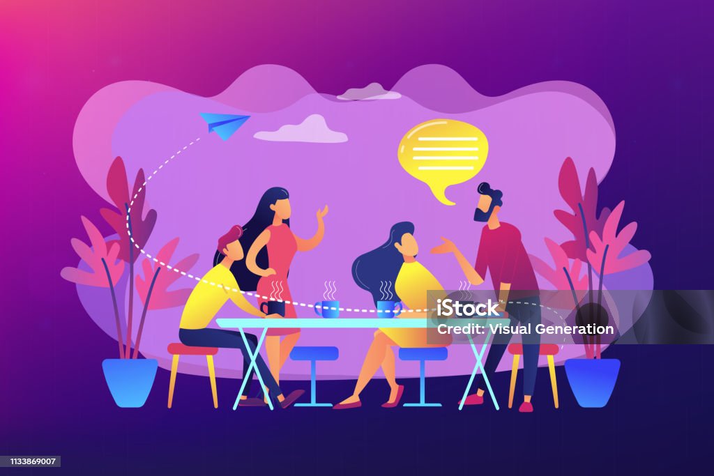 Friends Meeting Concept Vector Illustration Stock Illustration ... Friends Meeting Concept Vector Illustration Stock Illustration ...
