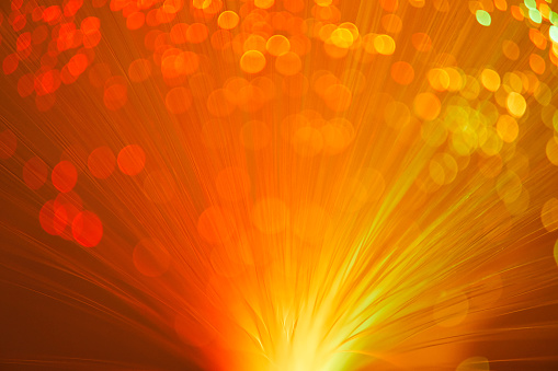 Blurred Led Screen Closeup Glowing Threads In A Color Spectrum On A