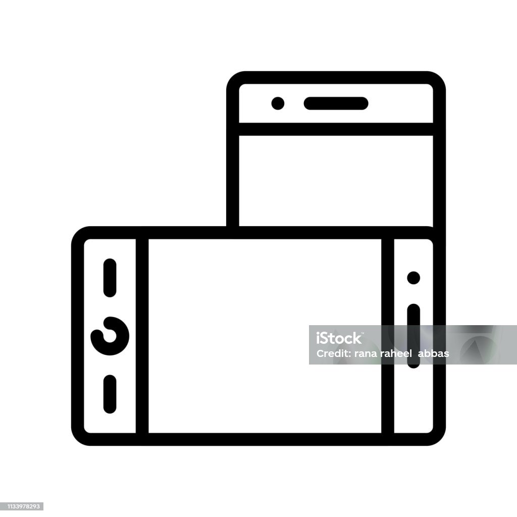 Vecteur De Téléphone Portable Icône De Ligne Dappareil Électronique