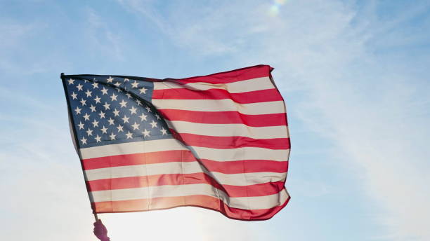 Free Stock Photo of Large American Flag Flying in the Sky | Download ...
