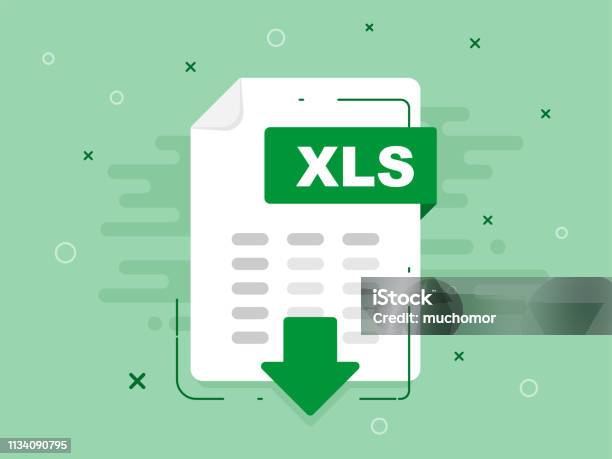 Unduh File Ikon Xls Dengan Label Mengunduh Konsep Dokumen Spanduk Untuk