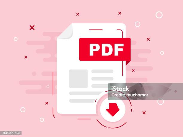 Unduh File Ikon Pdf Dengan Label Mengunduh Konsep Dokumen Spanduk Untuk