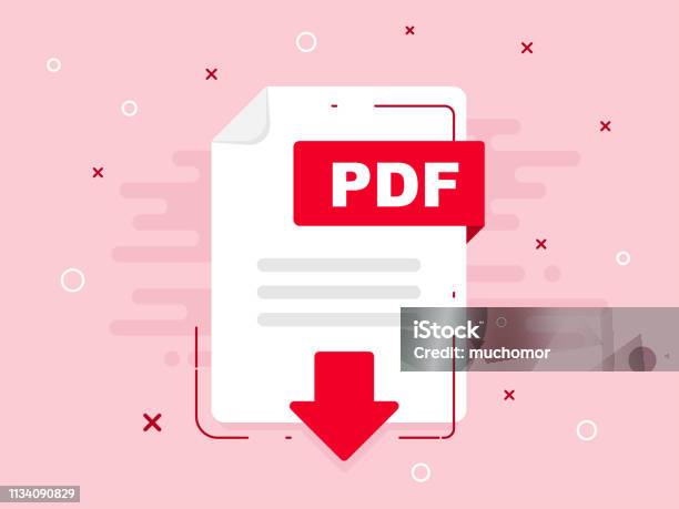 Unduh File Ikon Pdf Dengan Label Mengunduh Konsep Dokumen Spanduk Untuk