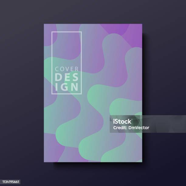Desain Sampul Dengan Bentuk Abstrak Dan Pola Gradien Warna Templat