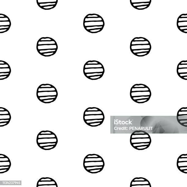 Hand Drawn Polka Dot Vector Seamless Pattern Stock Illustration