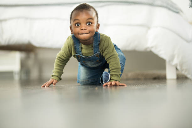 Free Stock Photo of Cute African American baby boy crawling | Download ...