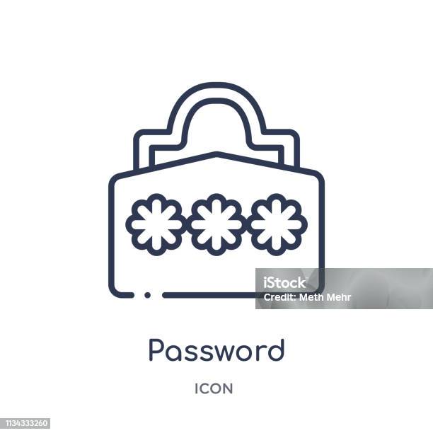 Linear Password Icon From Internet Security Outline Collection Thin Line Password Icon Isolated