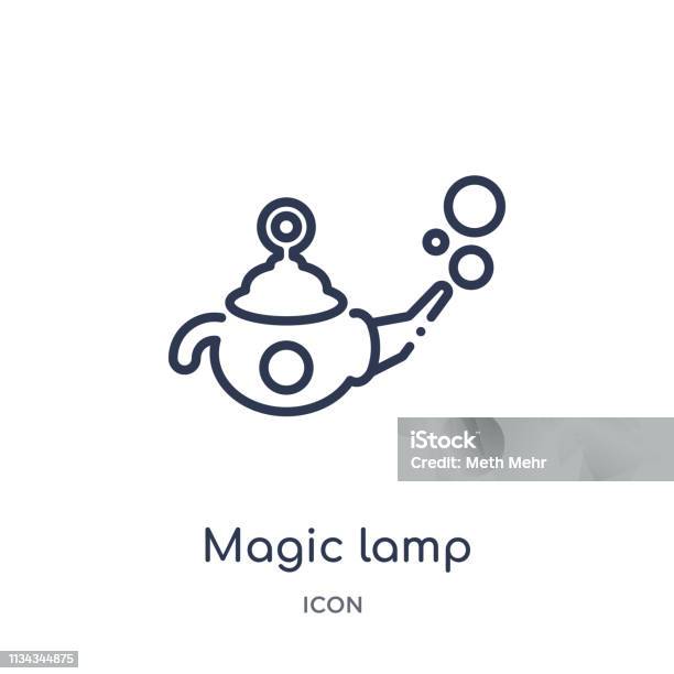 Lineair Tover Lamp Icoon Van Magic Outline Collectie Dunne Lijn
