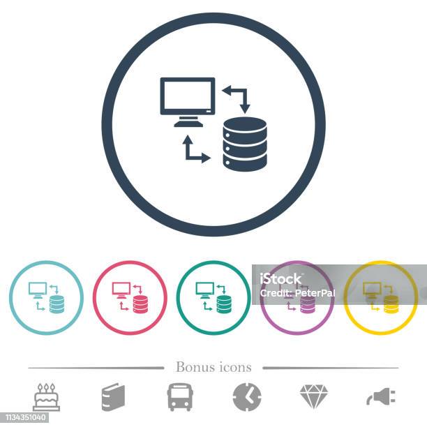 Menyinkronkan Data Dengan Ikon Warna Datar Database Dalam Kerangka ... Menyinkronkan Data Dengan Ikon Warna Datar Database Dalam Kerangka ...