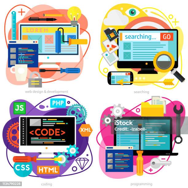 Programming Development Analytics And Coding Concept Banners Stock ... Programming Development Analytics And Coding Concept Banners Stock ...