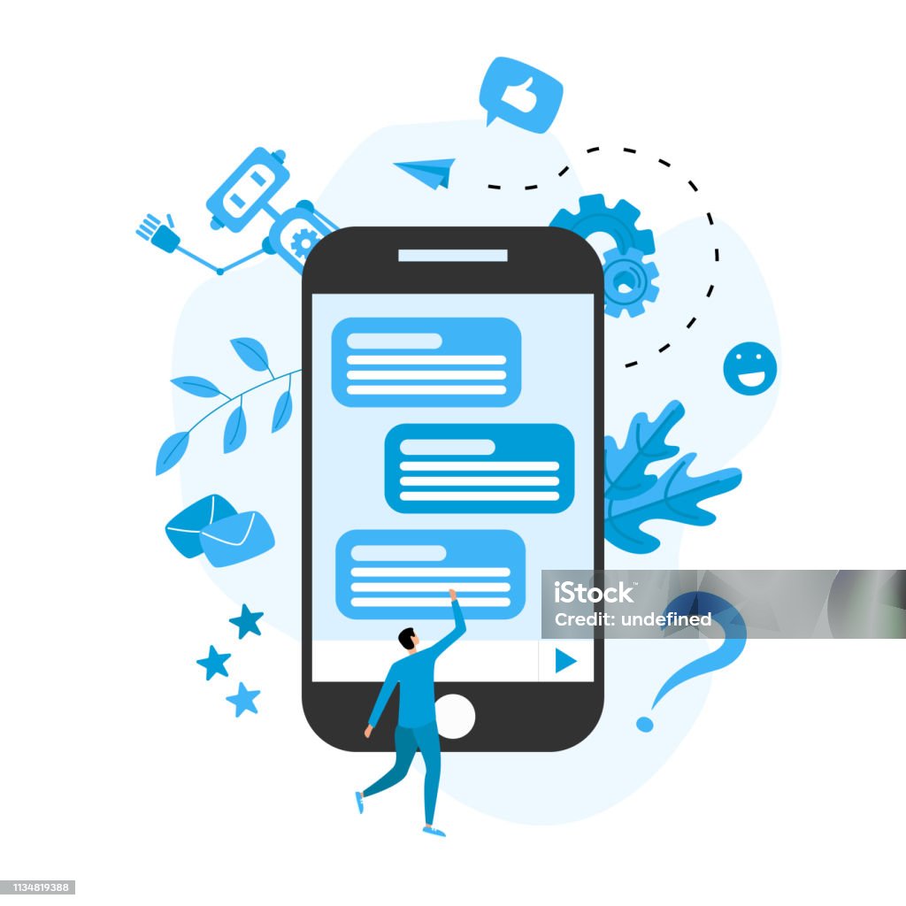 Concept Daffaires Chatbot Communication Avec Chatbot Intelligence