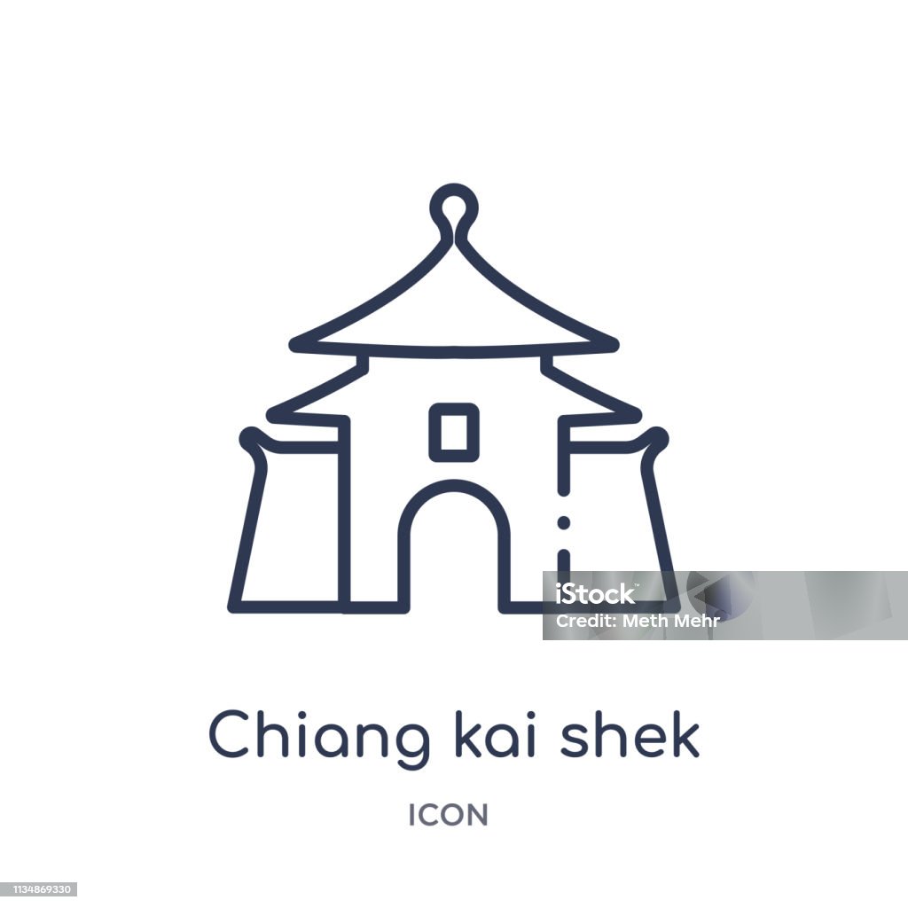 Chiang Kai Shek Memorial Hall Icon From Monuments Outline Collection