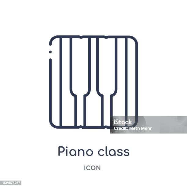 Piano Klasse Icoon Van Muziek Outline Collectie Dunne Lijn Piano Klasse