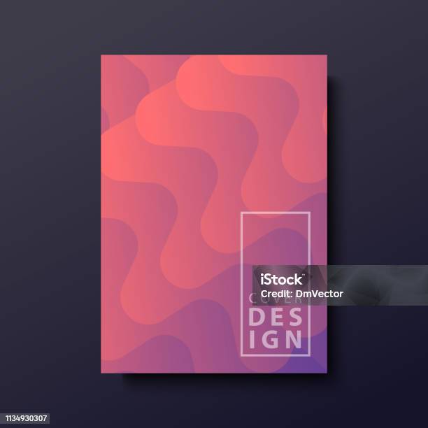 Desain Sampul Dengan Bentuk Abstrak Dan Pola Gradien Warna Templat