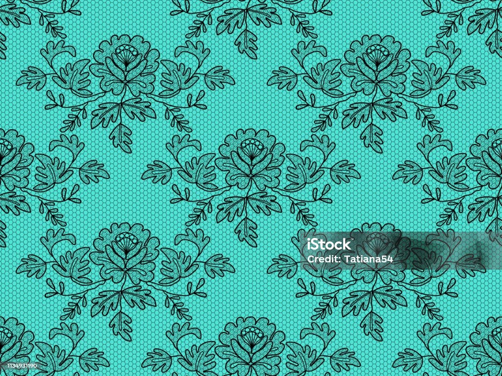 Black Lace Pattern Stock Illustration Download Image Now Backgrounds Horizontal