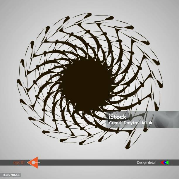 Desain Garis Spiral Latar Belakang Monokrom Abstrak Ilustrasi Vektor
