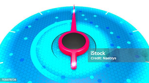 Red Power Indicator On Blue Pressure Gauge Speed Performance From