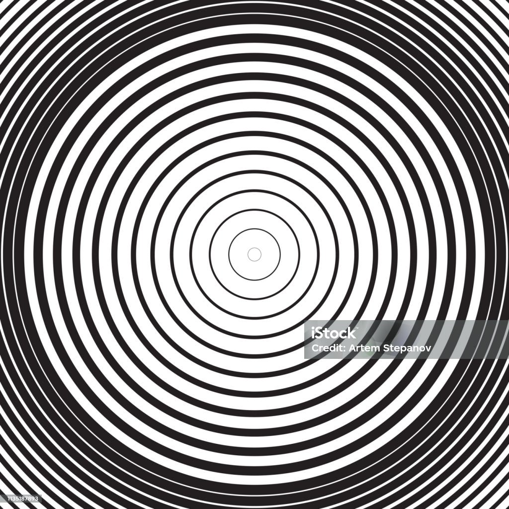 Fond De Cercle De Ligne Concentrique Noir Et Blanc Ou Effet Dondulation