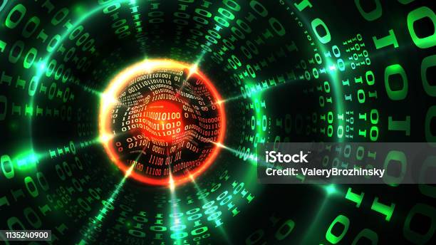 Abstract Computer Data Background Matrix Binary Code Data Stream Abstract Firewall Hacking
