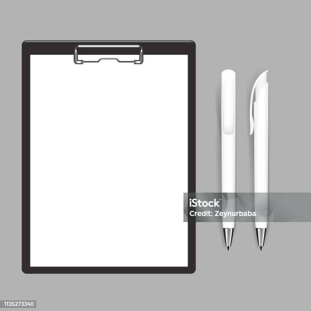 Mockup Clipboard Kosong Kosong Desain Warna Datar Dan Solid Vektor
