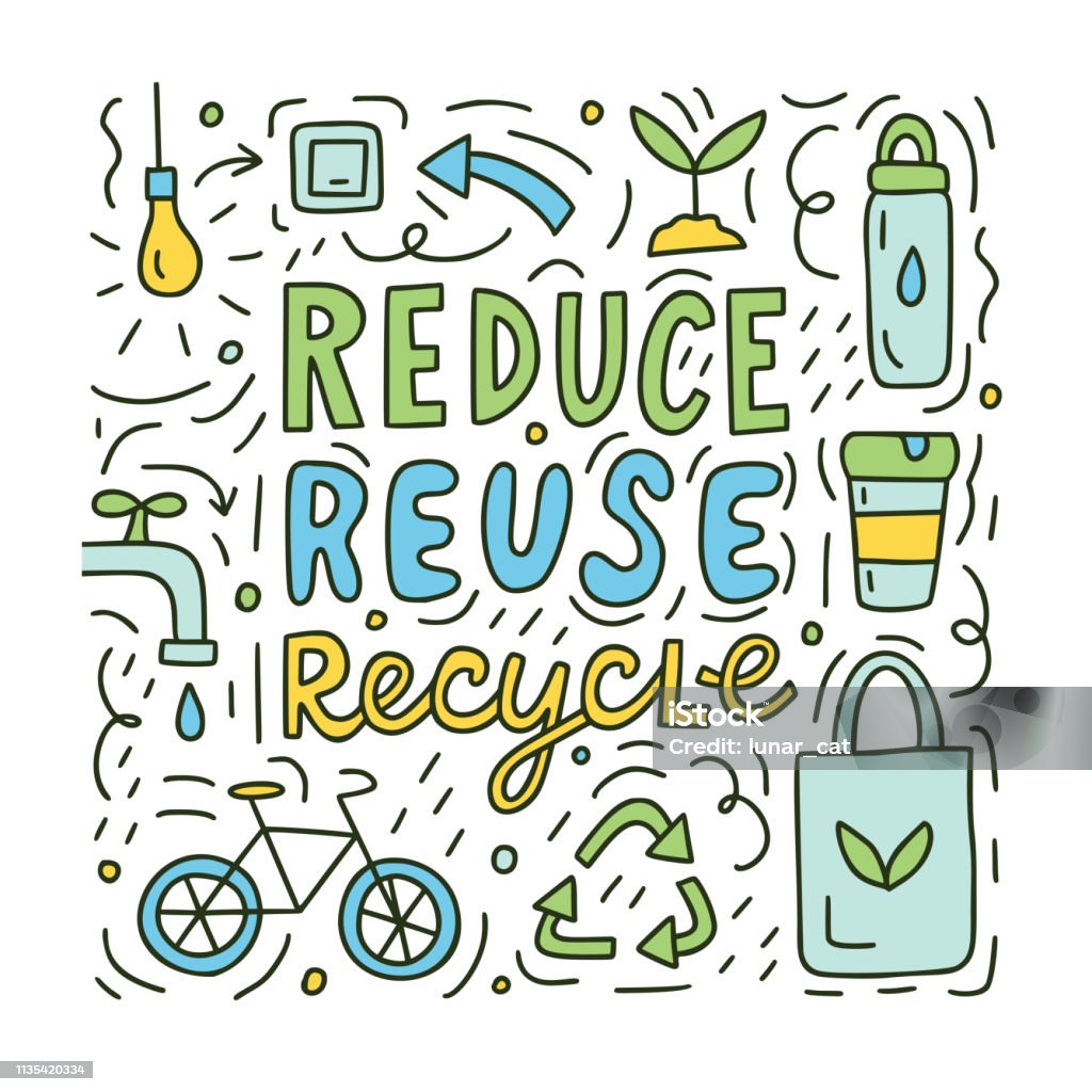 Reduce Reuse Recycle Doodle Concept Stock Illustration - Download Image ... Reduce Reuse Recycle Doodle Concept Stock Illustration - Download Image ...