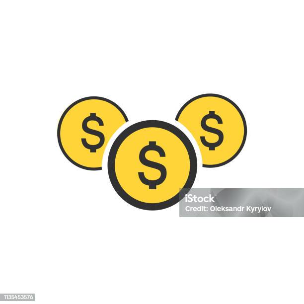 Icône Argent Symbole Du Dollar En Cercle Dargent Ou Dillustration De