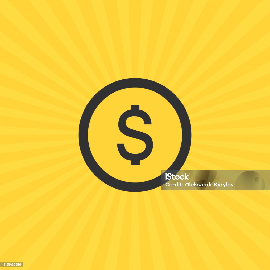 Icône Argent Symbole Du Dollar En Cercle Dargent Ou Dillustration De