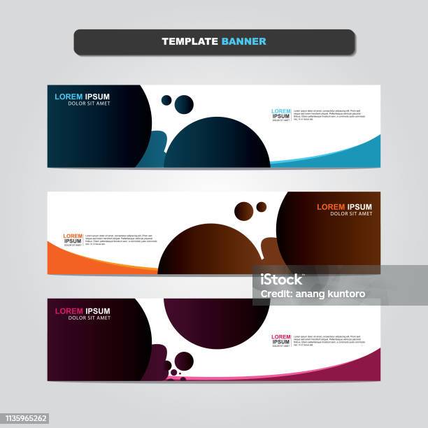 Vektor Abstrak Web Banner Desain Template Ilustrasi Stok Unduh Gambar