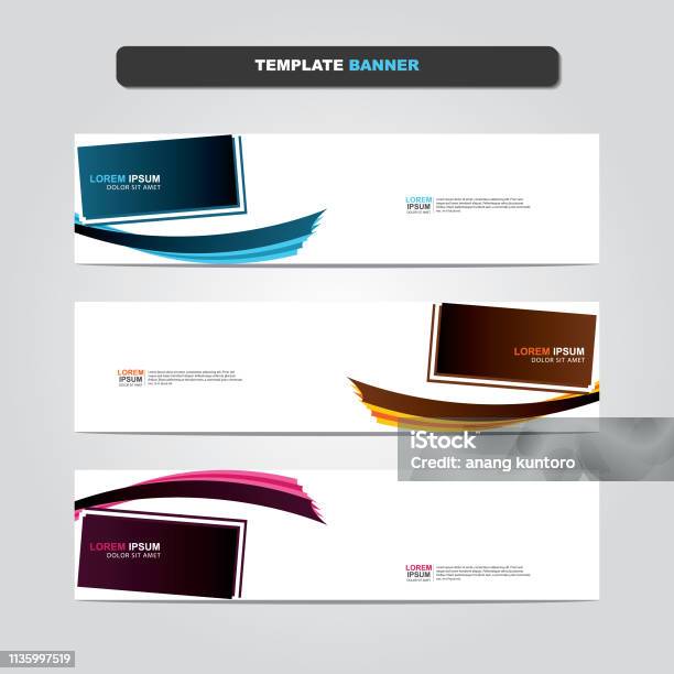 Vektor Abstrak Web Banner Desain Template Ilustrasi Stok Unduh Gambar