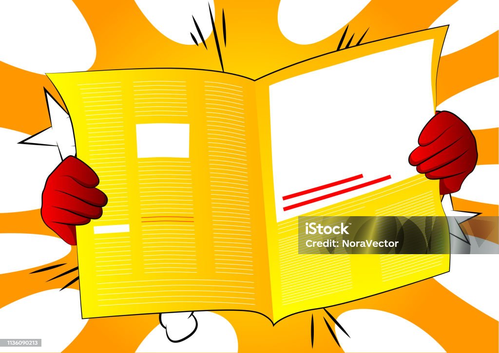 Cartoon Hand Holding A Newspaper Stock Illustration Download Image