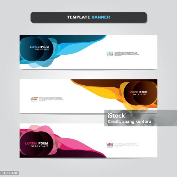 Vektor Abstrak Web Banner Desain Template Ilustrasi Stok Unduh Gambar