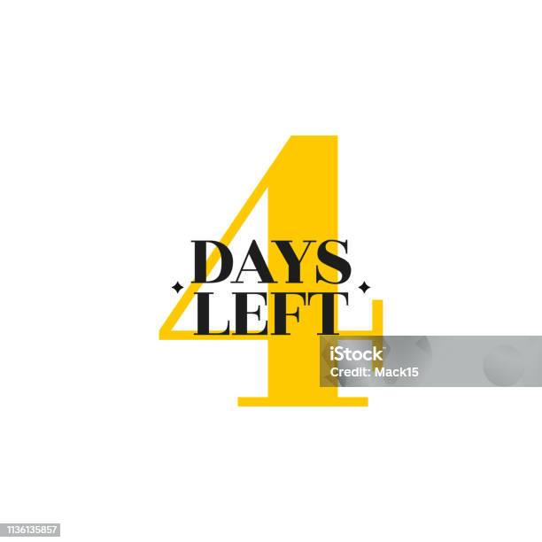 4 Hari Lagi Lambang Vektor Dengan Jumlah Hari Tersisa Ilustrasi Stok ... 4 Hari Lagi Lambang Vektor Dengan Jumlah Hari Tersisa Ilustrasi Stok ...