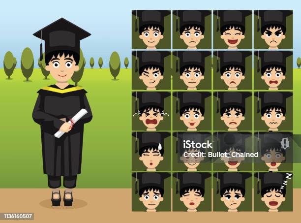 Graduation Clothes Girl Cartoon Emotion Faces Vector Illustration01 ... Graduation Clothes Girl Cartoon Emotion Faces Vector Illustration01 ...