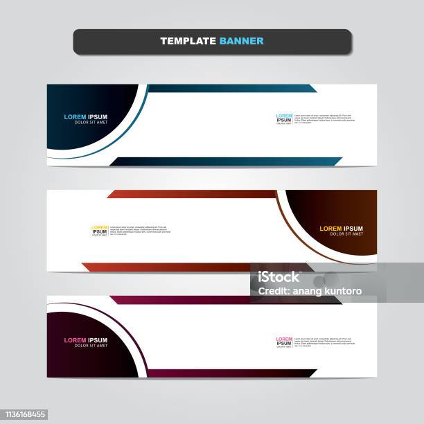 Vektor Abstrak Web Banner Desain Template Ilustrasi Stok Unduh Gambar