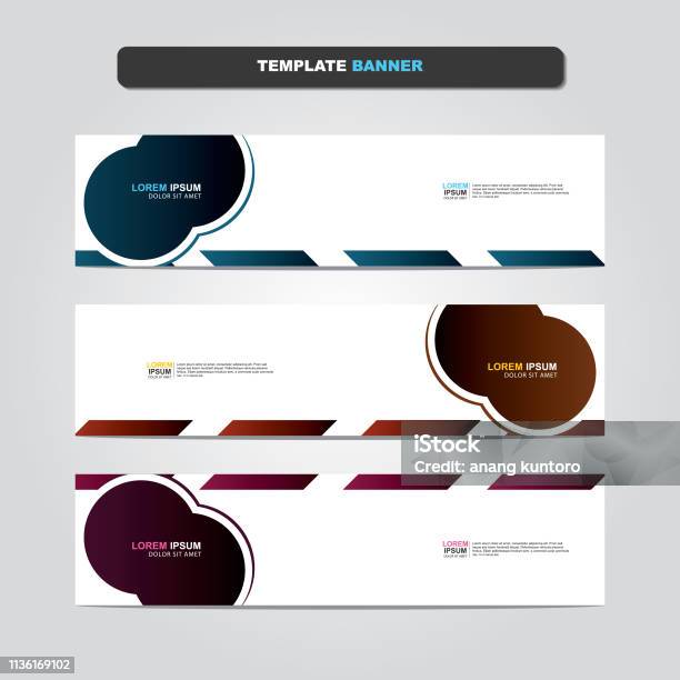 Vektor Abstrak Web Banner Desain Template Ilustrasi Stok Unduh Gambar