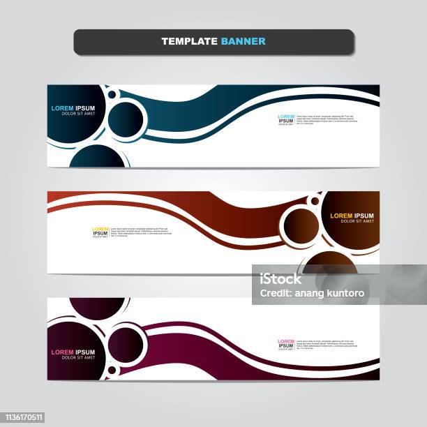 Vektor Abstrak Web Banner Desain Template Ilustrasi Stok Unduh Gambar